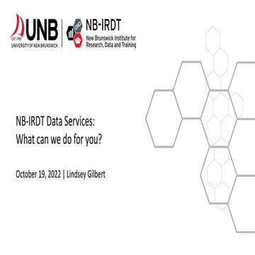 Lunch & Learn: Data Services at NB-IRDT – What can we do for you? | PDF