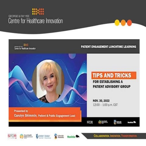 Tips and Tricks for Establishing a Patient Advisory Group | PPTX