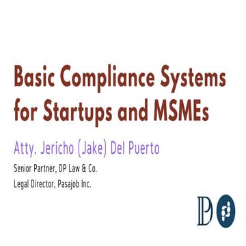 Basic Compliance Systems for Startups and MSMEs | PDF
