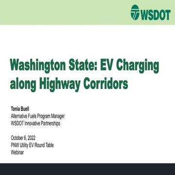 Washington State EV Charging along Highway Corridors | PPTX
