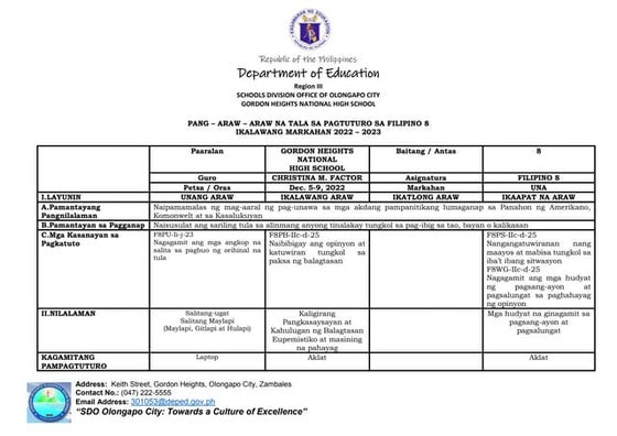 Pamantayan sa pagsasawa at pagpapagawa ng Balagtasan | PDF