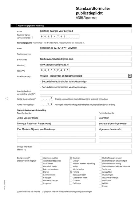2021 - ANBI status formulier | PDF