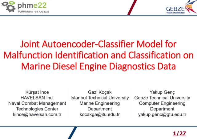 Joint Autoencoder Classifier Model For Malfunction Identification And