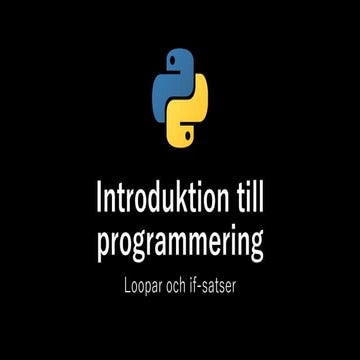 HT19 - DA354A - If-satser och loopar | PDF