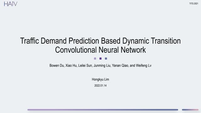 Traffic Demand Prediction Based Dynamic Transition Convolutional Neural