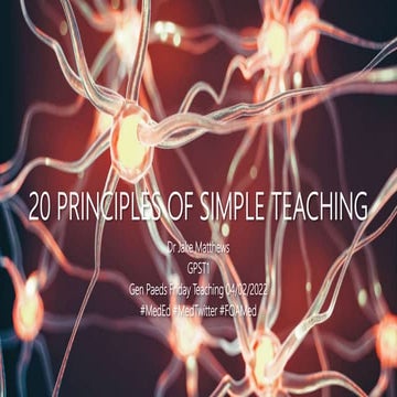 20 Principles of simple teaching technique for junior doctors | PPT