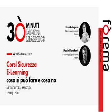 CORSI SICUREZZA ELEARNING. COSA SI PUÒ FARE E COSA NO. | PPT