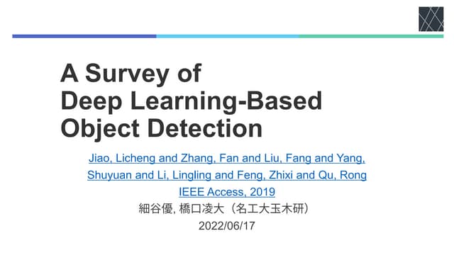 文献紹介:a Survey Of Deep Learning Based Object Detection Ppt