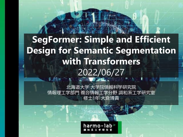 SegFormer: Simple and Efficient Design for Semantic Segmentation with ... SegFormer: Simple and Efficient Design for Semantic Segmentation with ...