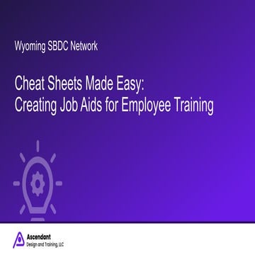 Creating Job Aids for Employee Training | PPTX | Resume Writing and ...