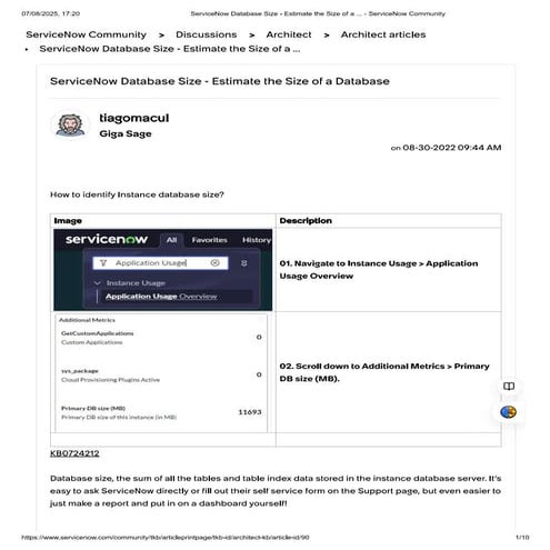20220830_ServiceNow Database Size - Estimate the Size of a Database.pdf