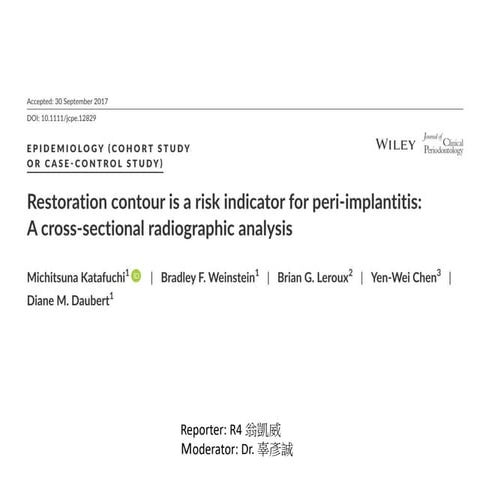 20220919 implant LL - Restoration contour is a risk indicator for peri ...