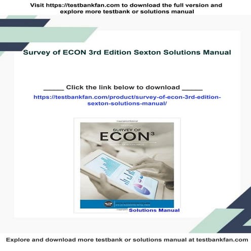 Survey of ECON 3rd Edition Sexton Solutions Manual | PDF