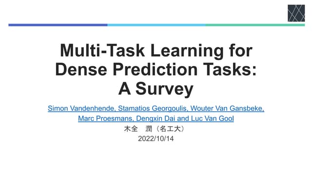文献紹介:multi Task Learning For Dense Prediction Tasks A Survey Ppt 9019