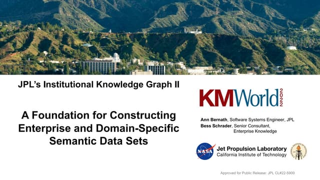 Jpls Institutional Knowledge Graph Ii A Foundation For Constructing