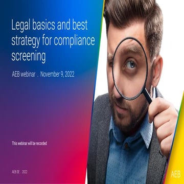AEB legal basics and best strategy for compliance screening deck | PPT