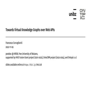 Towards Virtual Knowledge Graphs over Web APIs | PPT