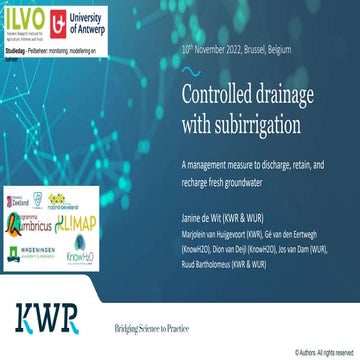 Controlled drainage with subirrigation | PPTX