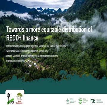 Towards a more equitable distribution of REDD+ finance | PPTX ...