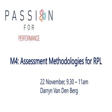 ILO RPL Training (Module 4 Assessment Methodologies) | PPTX