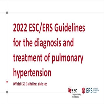 2022 ESC Guidelines diagnosis and treatment of pulmonary hypertension ...