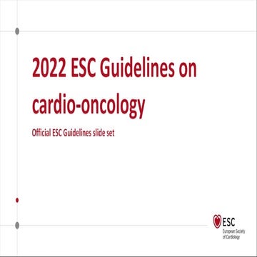 2022 ESC guidelines of Cardio Oncology | PPTX