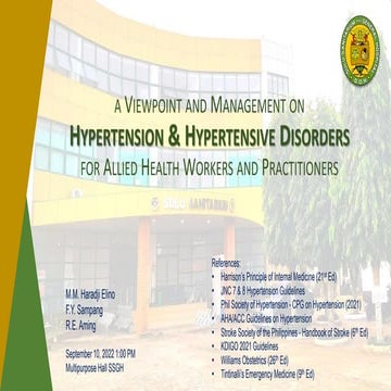 JNC 8 guideline to Management of Hypertension | PPTX