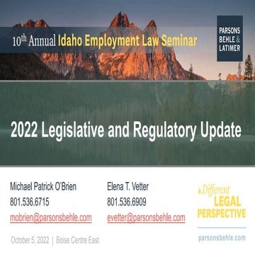 Breaking HR Law News: Legislative and Regulatory Update | PPT ...