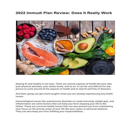 2022 Immudi Plan Review Does It Really Work | PDF