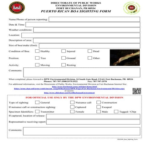 BOA SIGHTING FORM | PDF