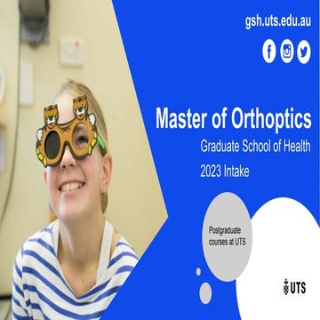 UTS Master of Orthoptics Information Session | PPT