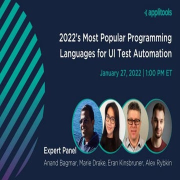 2022's Most Popular Programming Languages for UI Test Automation | PPT