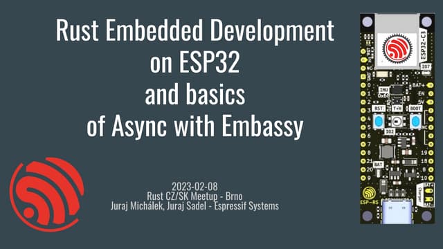 Rust Embedded Development On Esp32 And Basics Of Async With Embassy Pdf Operating Systems
