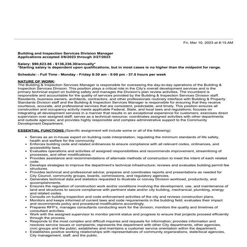 Village of Hanover Park Plan Reviewer/Project Coordinator | PDF