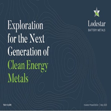 Lodestar Corporate Presentation May 2023 v7 | PPT