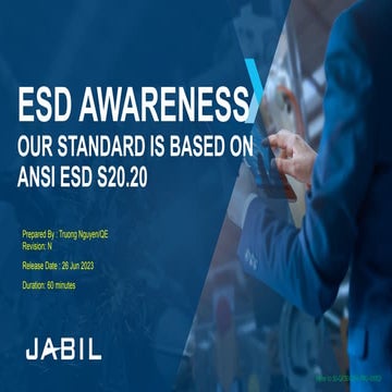 Comprehensive ESD Awareness Training Based on ANSI ESD S20.20 Standard ...