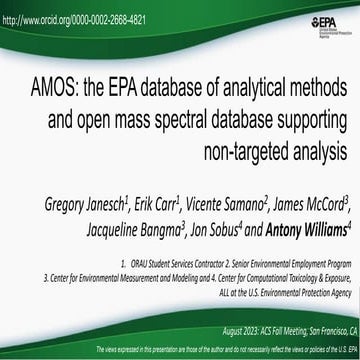 AMOS: the EPA database of analytical methods and open mass spectral ...