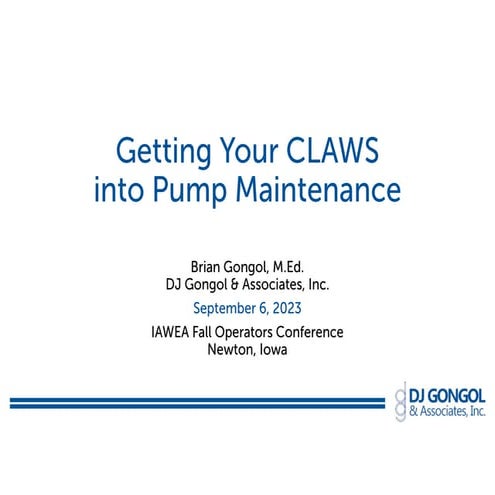 Getting Your CLAWS into Pump Maintenance | PPT