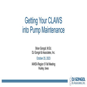 CLAWS of Pump Maintenance - v.11