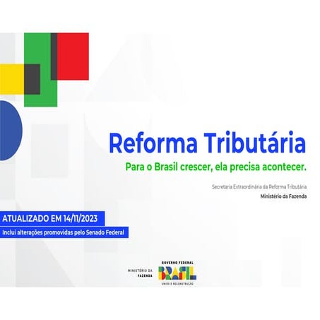 Cartilha sobre a Reforma Tributária - Ministério da Fazenda | PDF