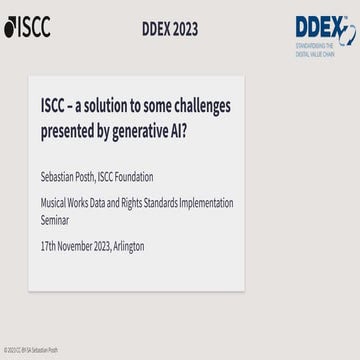 ISCC Foundation Presentation from DDEX MRT Summit 16 Nov 2023 | PPT