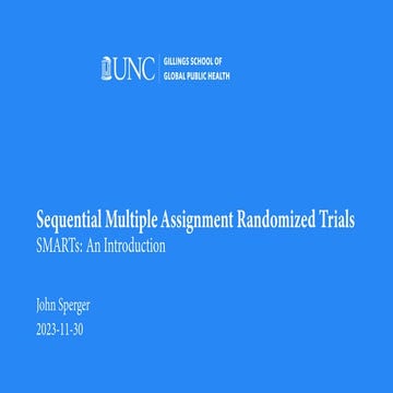 An Introduction To Sequential Multiple Assignment Randomized Trials Smarts Ppt