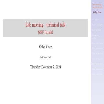 Gnu Parallel Lab Meeting—technical Talk Ppt