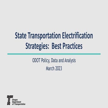 State Transportation Electrification Strategies: Best Practices by ...