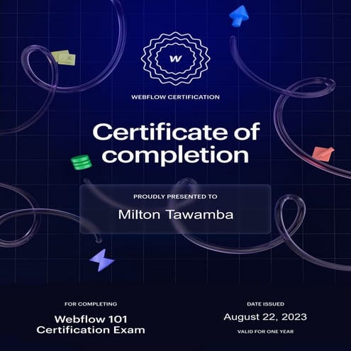 Webflow 101 - Certificate | PDF