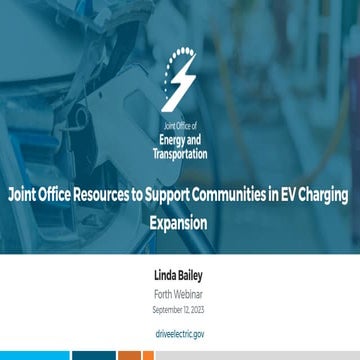 Joint Office Resources to Support Communities in EV Charging Expansion by Linda Bailey | PPTX