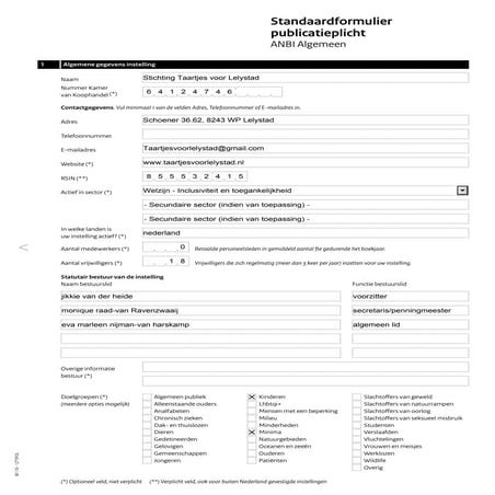 2021 - ANBI status formulier | PDF