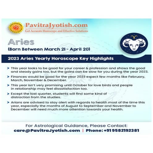 2023 Aries Yearly Horoscope | PDF