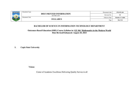 MATH-1-SYLLABUS MATH IN THE MODERN WORLD.docx | College Education ...