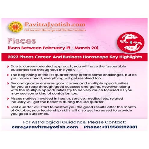 2023 Pisces Career Horoscope and Business Horoscope | PDF